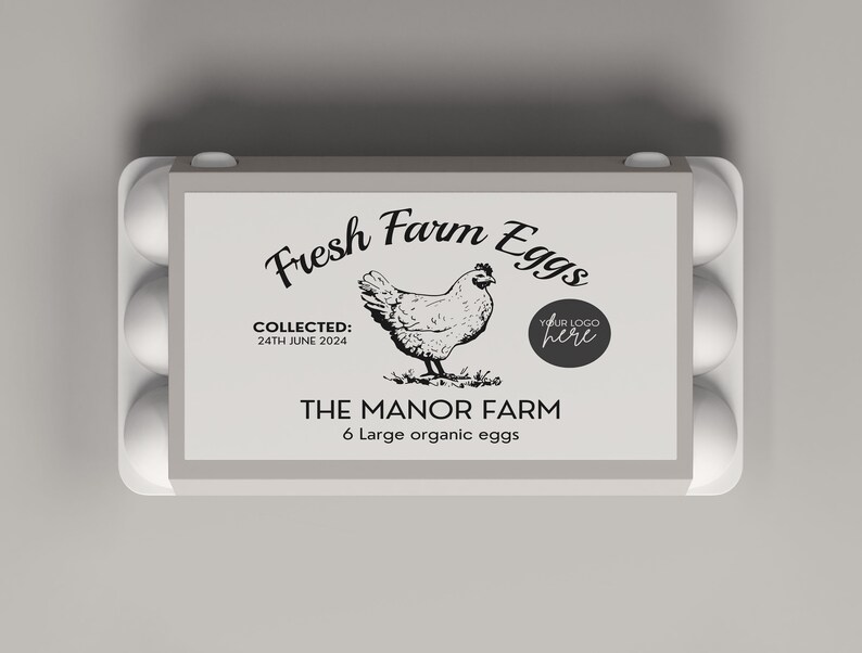 Editable Chicken Egg Tracker Log Box Carton Stickers Template, Bundle ...