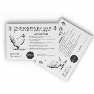 Egg Handling Care Card Label Instruction Template, Editable Fresh Egg ...