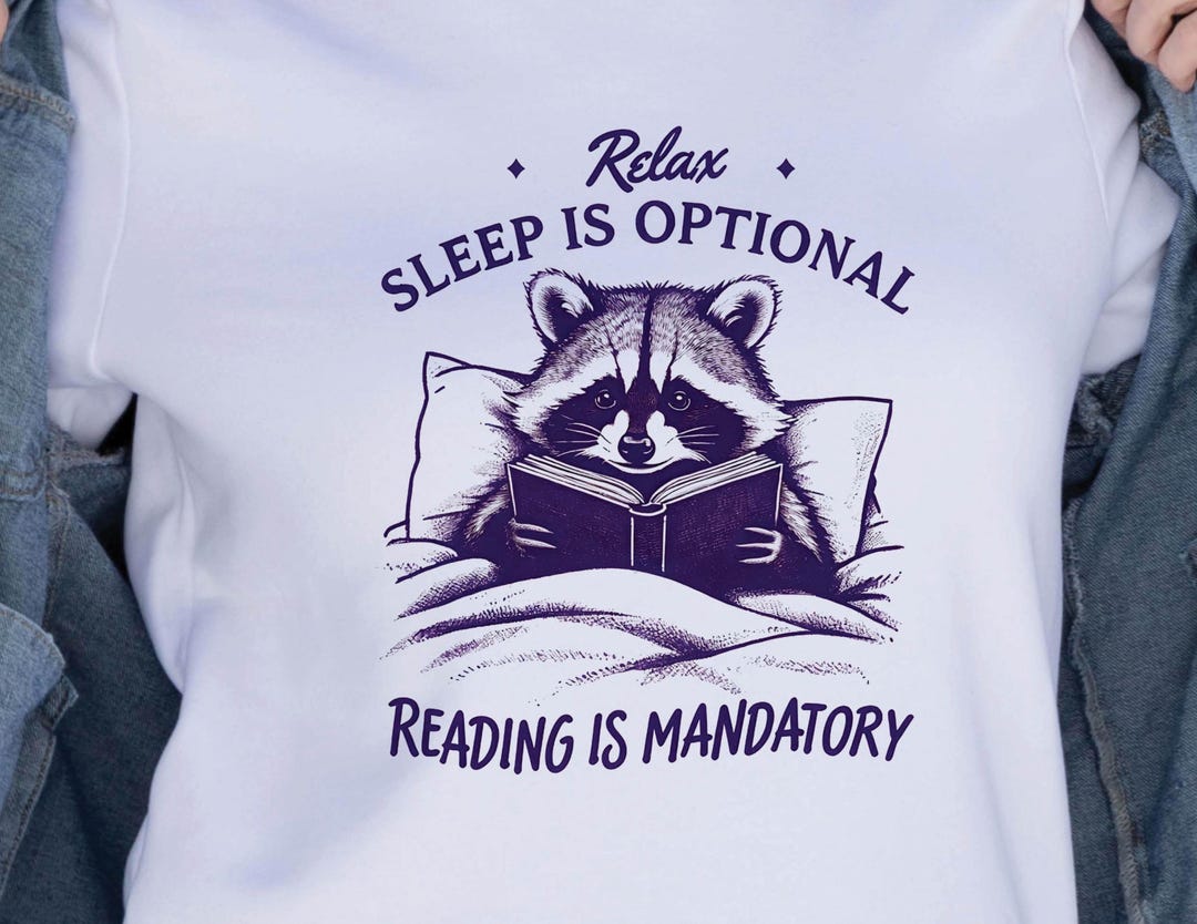 Raccoon Reading PNG, Bookworm Lover, Book Nerd, Funny Librarian Gift ...