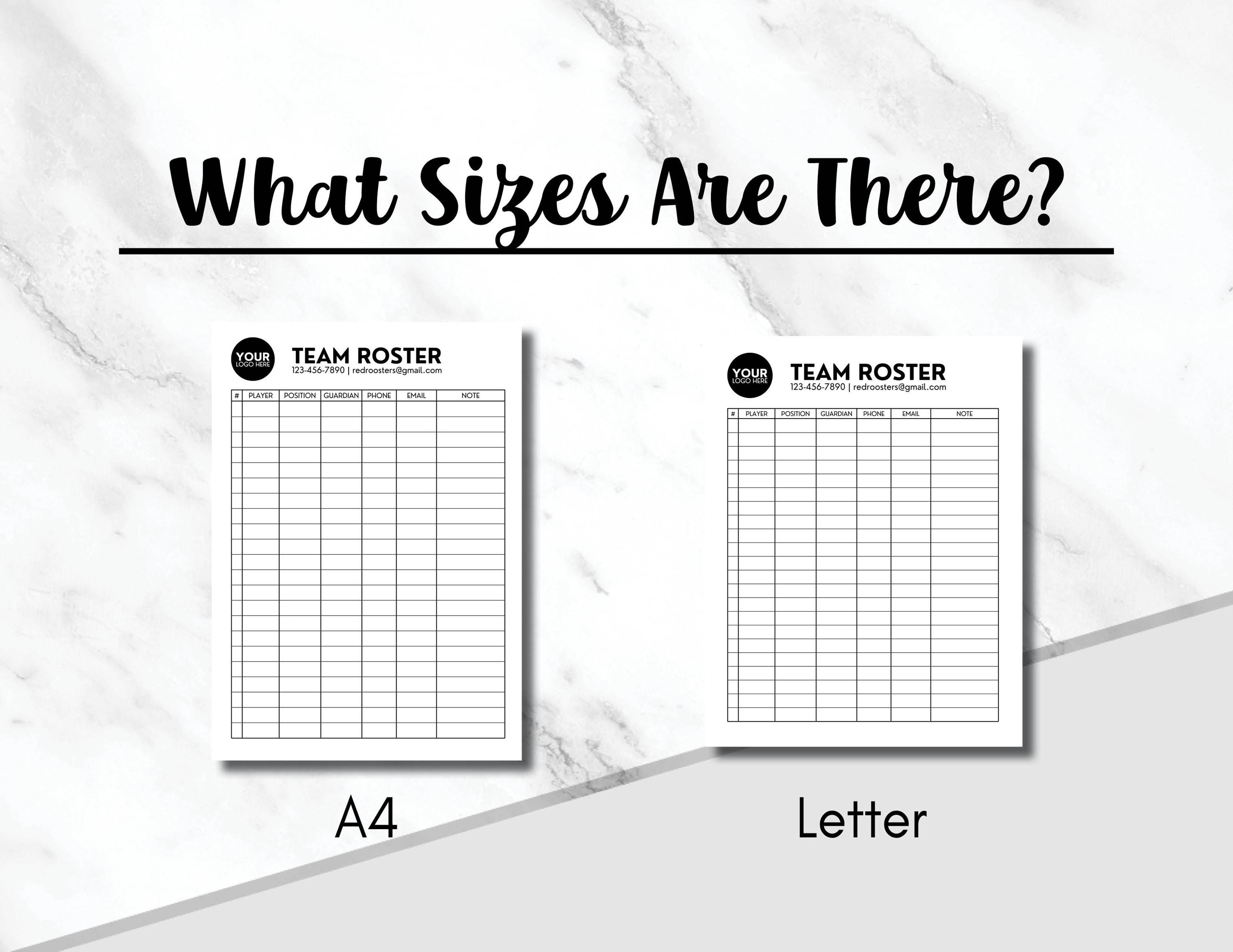 Sports Roster Team Recruit Template, Editable Player Profile Club ...