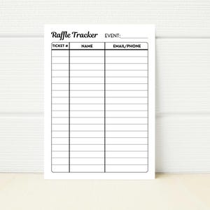 Raffle Tracker Editable Template Log Organizer, Ticket Fundraiser ...