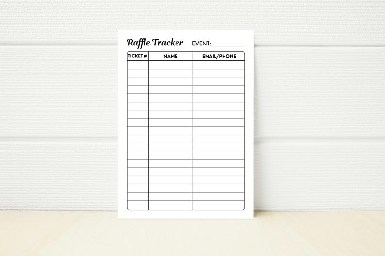 Raffle Tracker Editable Template Log Organizer, Ticket Fundraiser ...