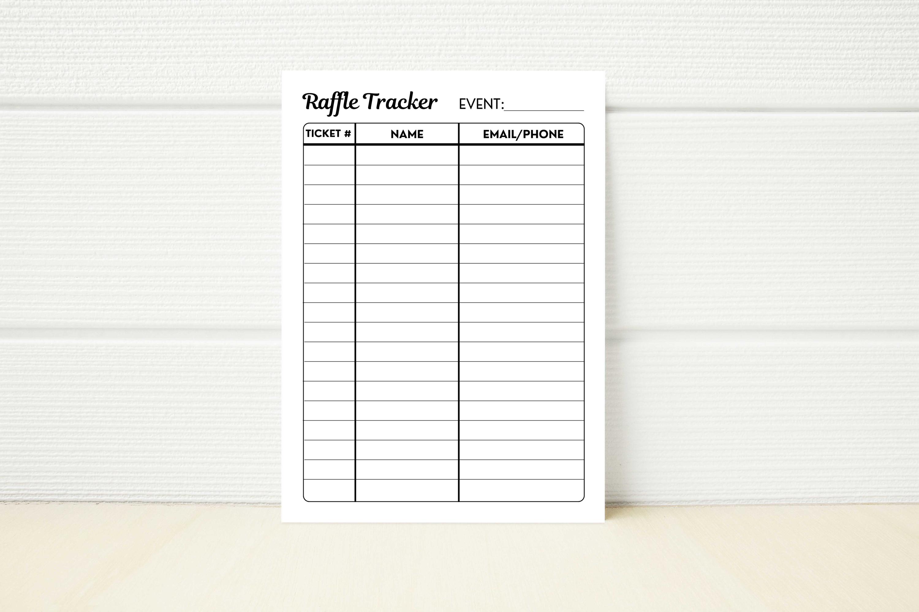 Raffle Tracker Editable Template Log Organizer, Ticket Fundraiser ...