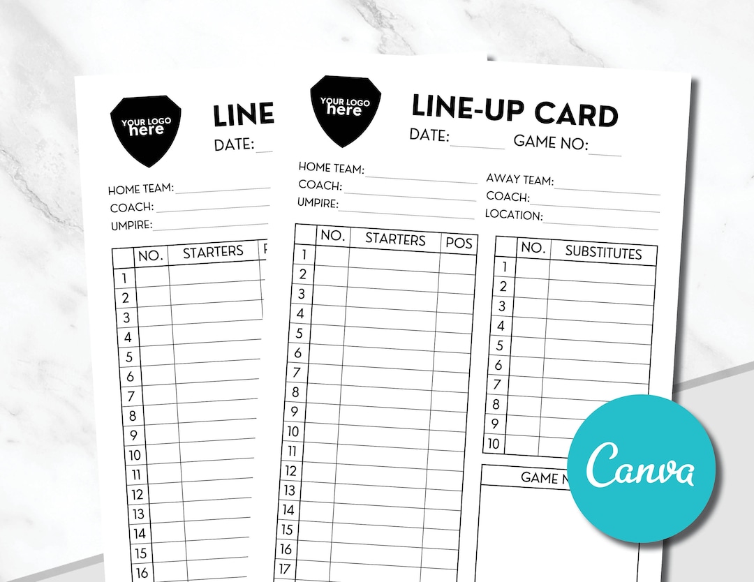 Baseball Softball Lineup Card Scoresheet, Little League Log Umpire ...