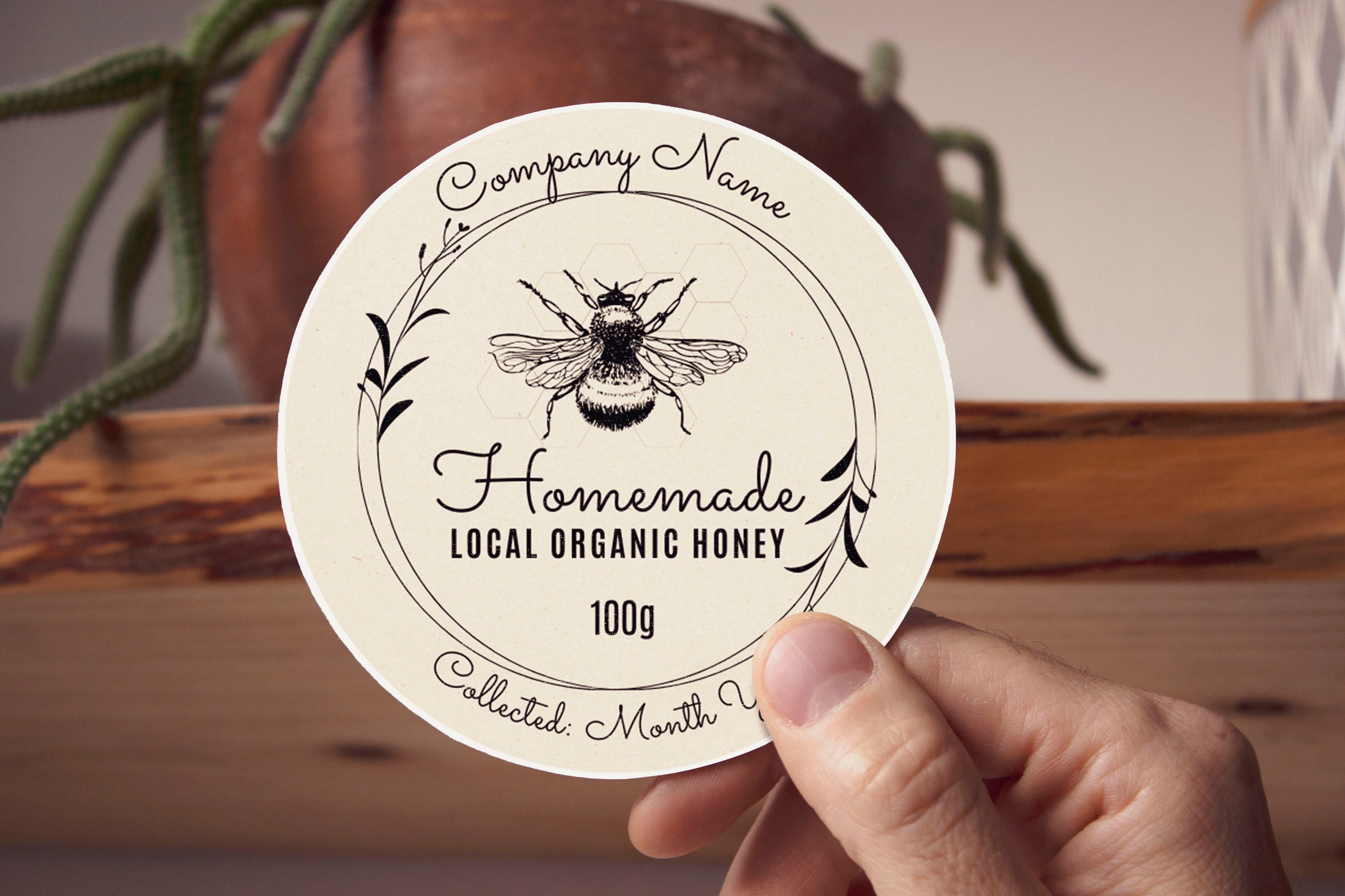 Editable Honey Jar Custom Label Template, Homemade Honey Jam Jar Label ...