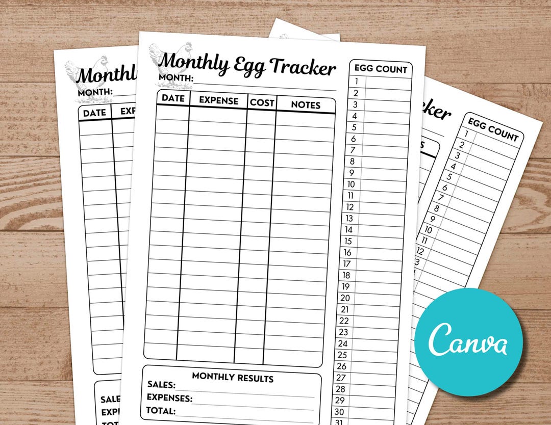 Egg Production Sales Hatching Tracker Log, Chicken Duck Egg Sales ...