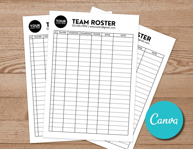 Sports Roster Team Recruit Template, Editable Player Profile Club ...