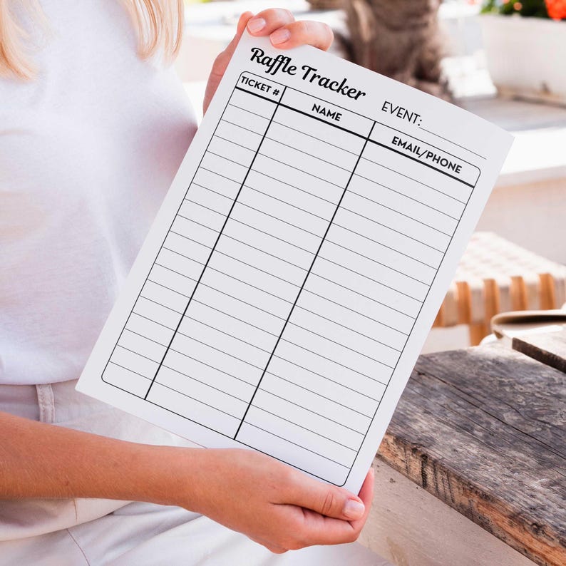 Raffle Tracker Editable Template Log Organizer, Ticket Fundraiser ...