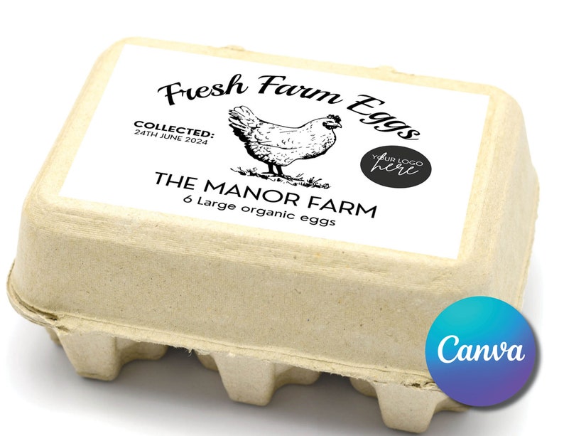 Editable Chicken Egg Tracker Log Box Carton Stickers Template, Bundle ...