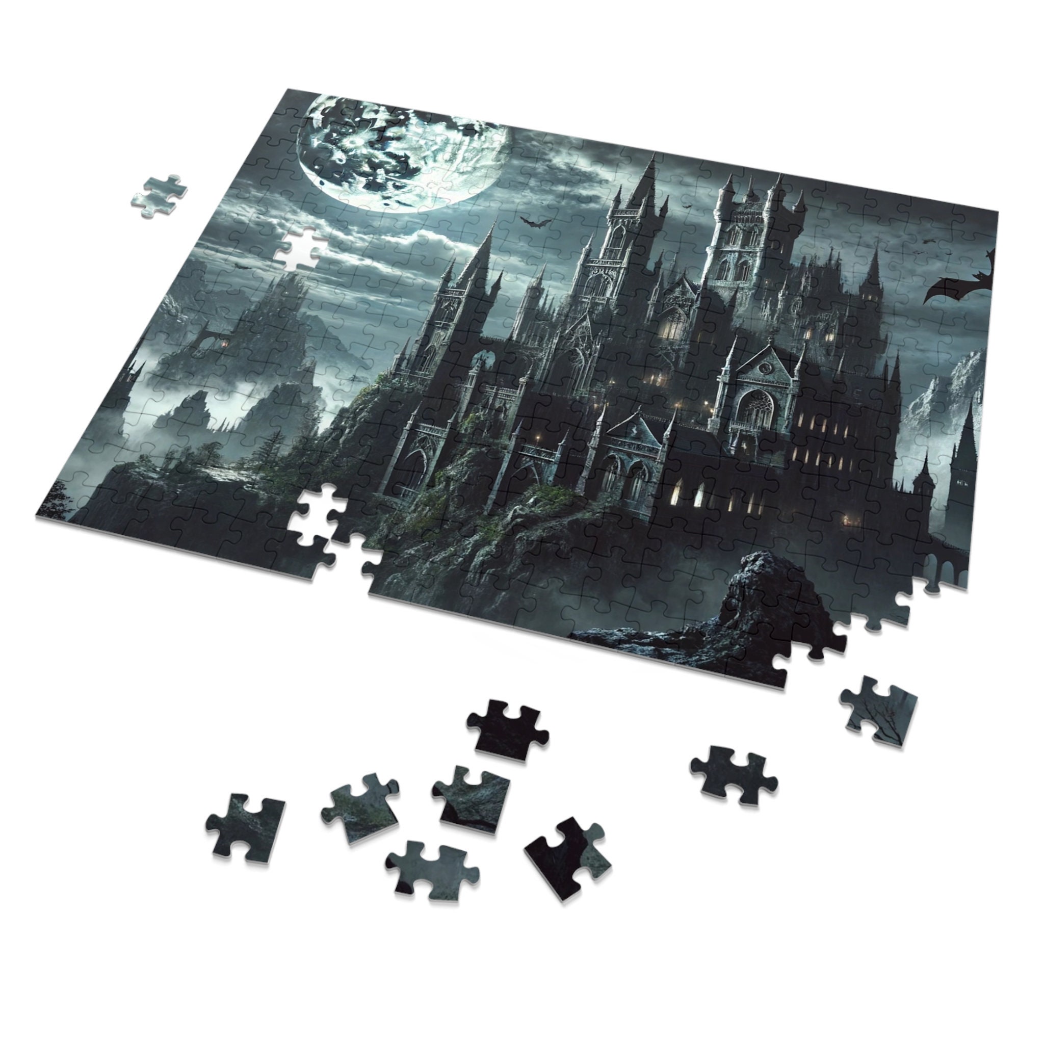 Eclipse of the Gothic Fortress Jigsaw Puzzle 30, 110, 252, 500,1000 ...