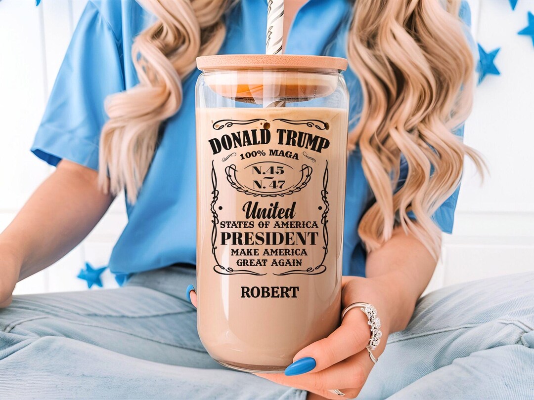 Personalized President Donald Trump 45 47 Whisky Label Can Drinking ...