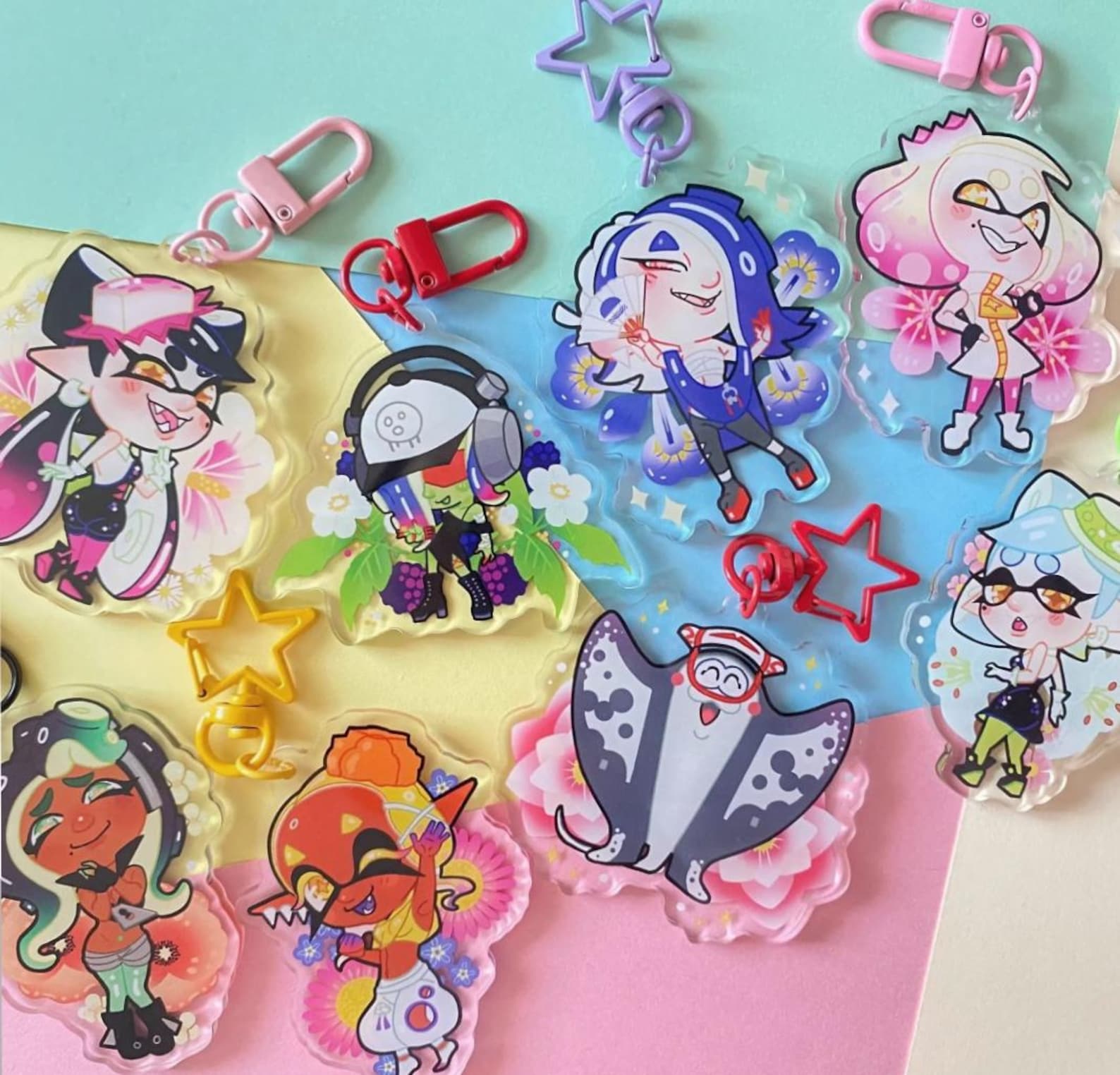 Splatoon + Flowers 2'5 Acrylic Keychains - Etsy