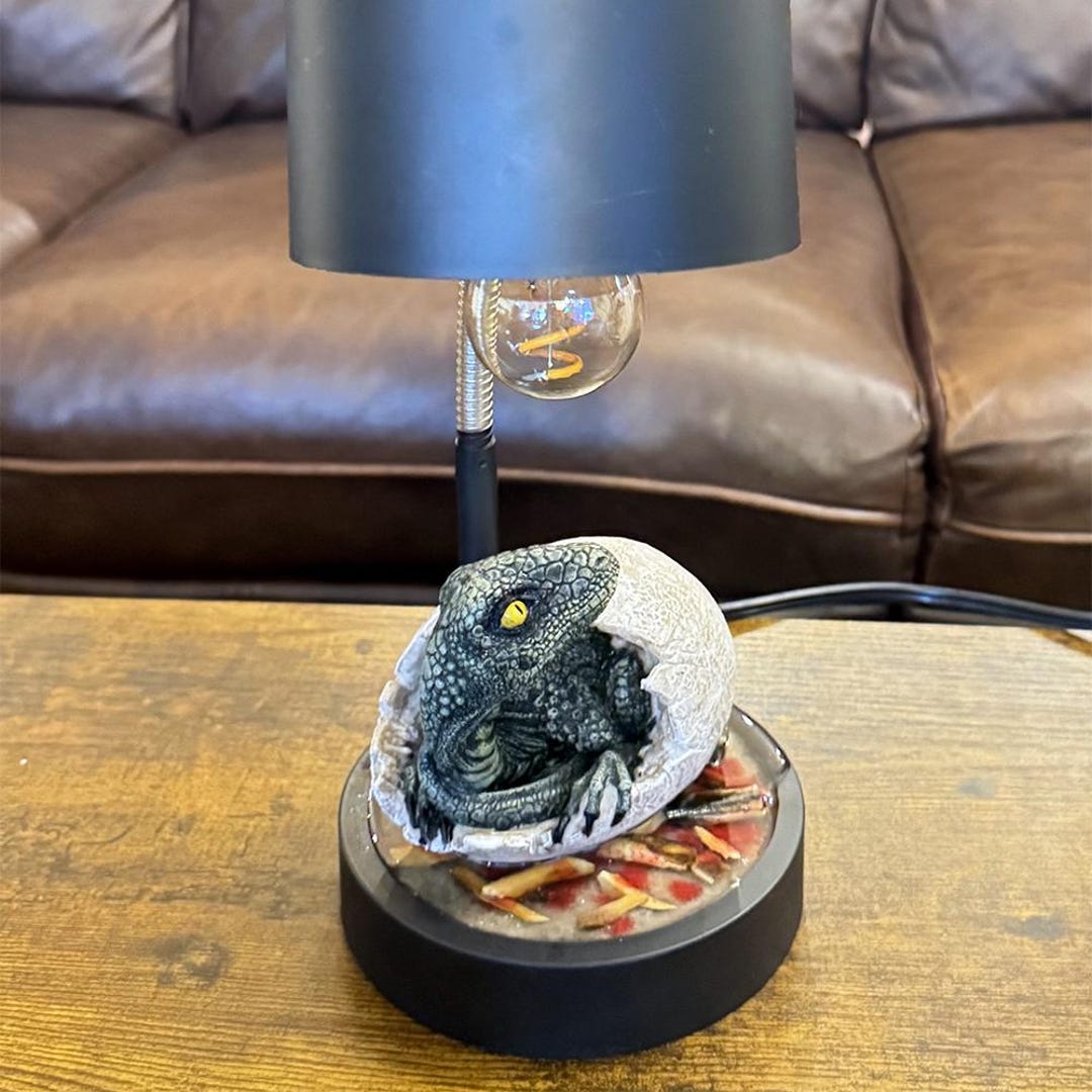 Dinosaur Desk Lamp and Night Light Velociraptor Egg - Etsy