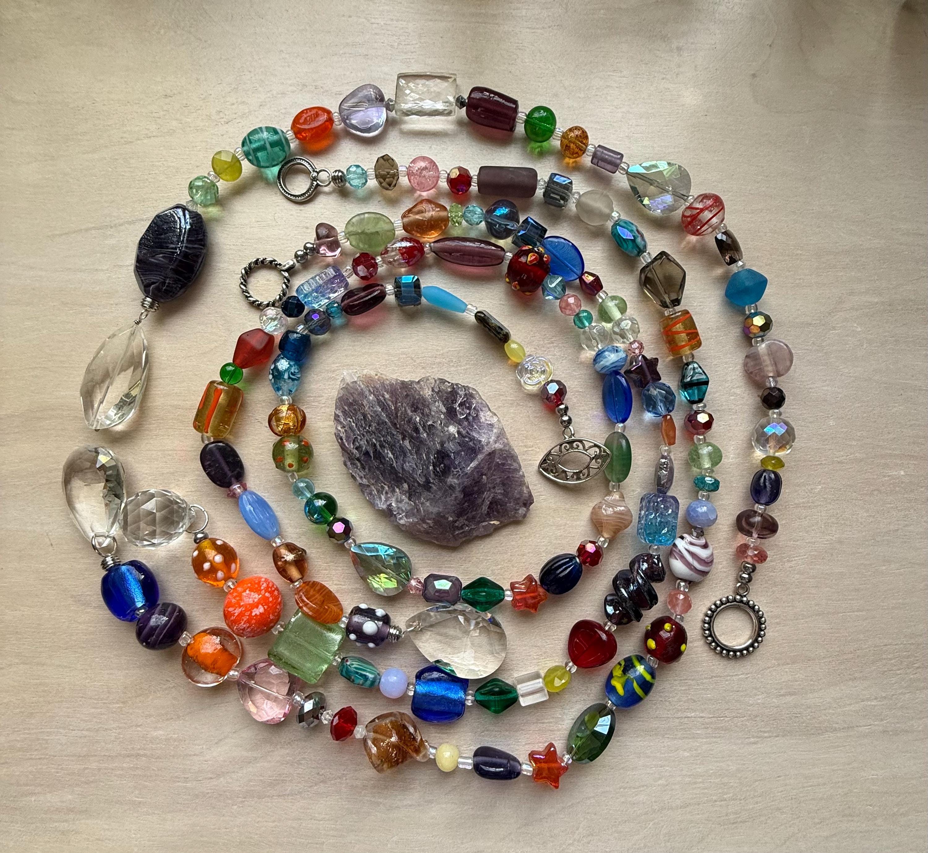 Suncatcher/glass/gemstone/vintage Glass/available in 3 Lengths - Etsy