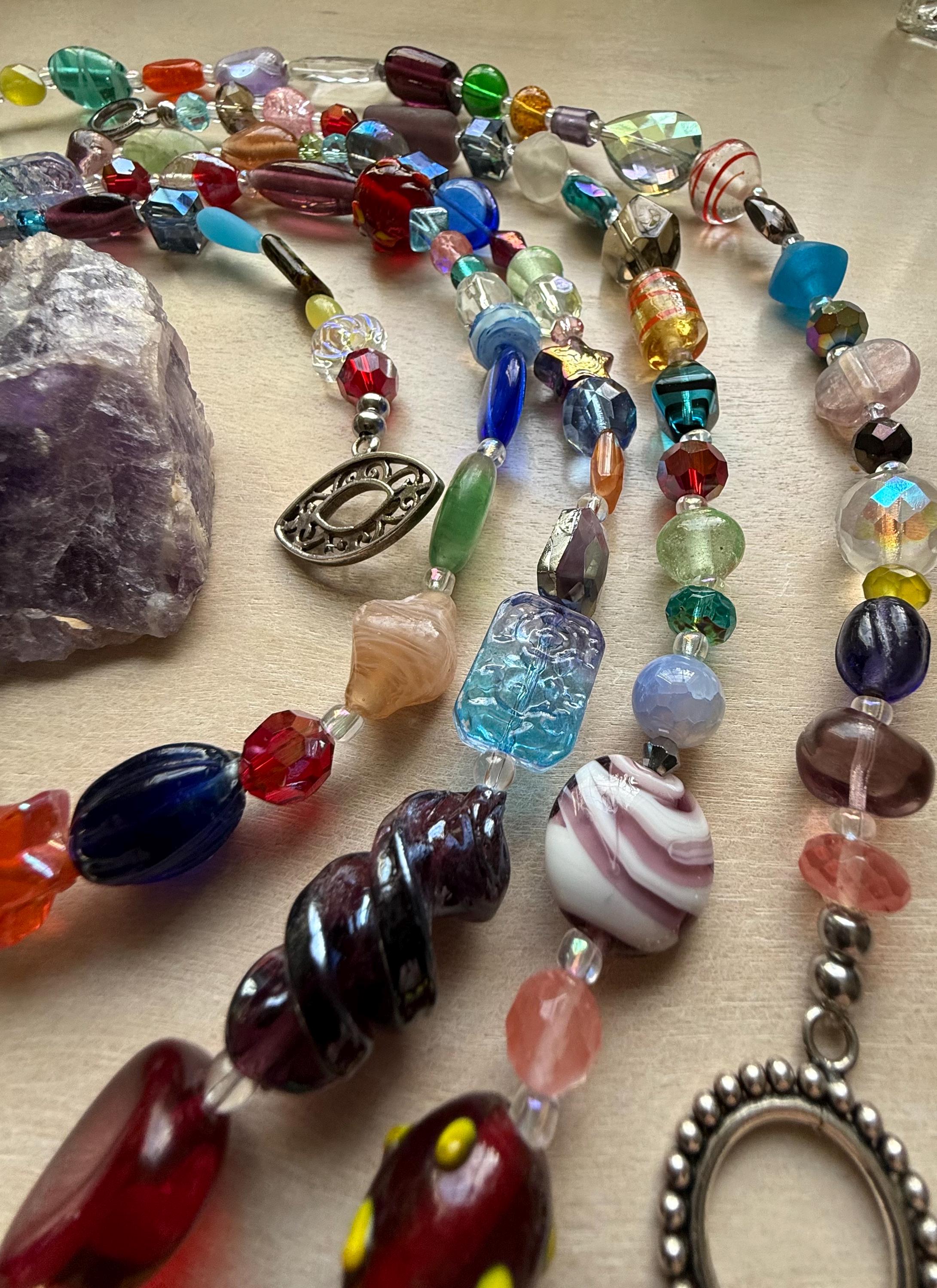 Suncatcher/glass/gemstone/vintage Glass/available in 3 Lengths - Etsy