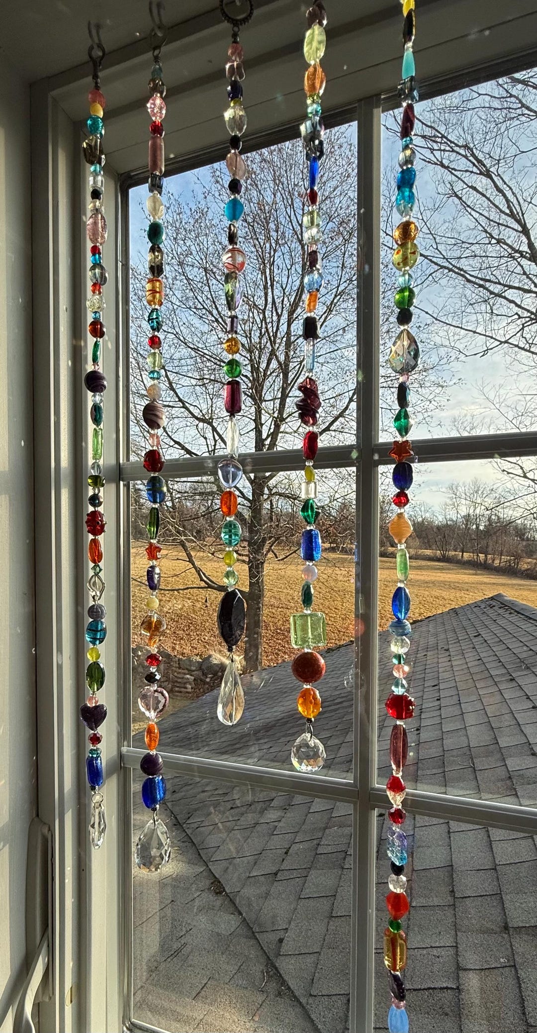 Suncatcher/glass/gemstone/vintage Glass/available in 3 Lengths - Etsy