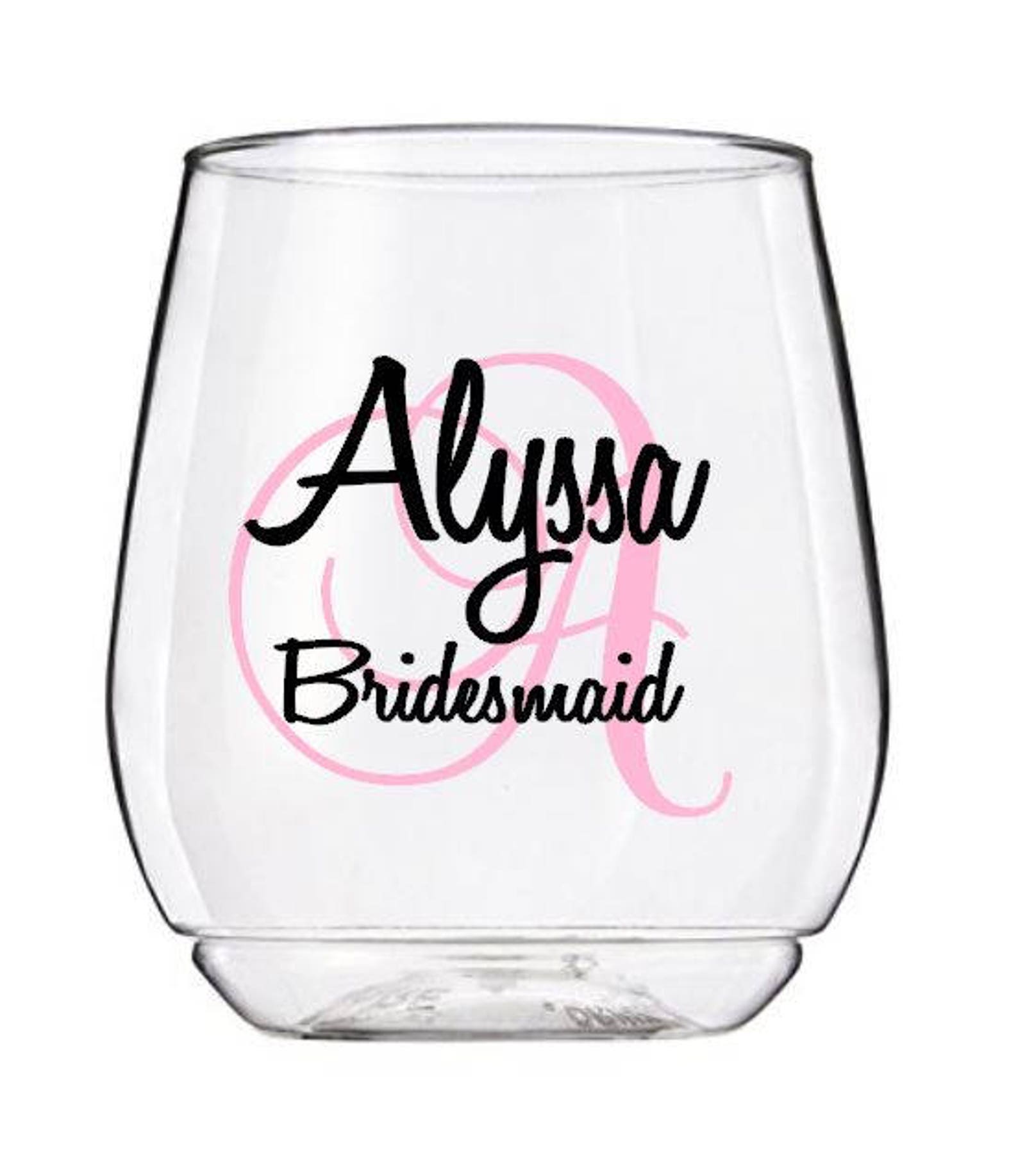 Personalized Wine Glass Decal Monogram With Name And Title Etsy