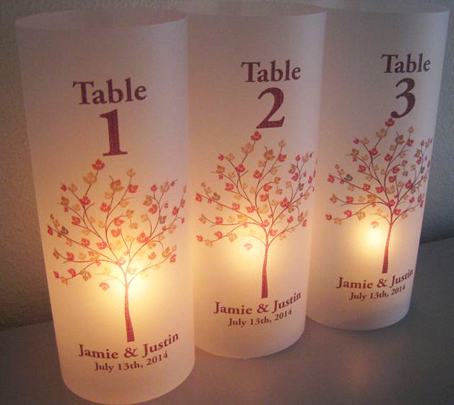 Wedding Table Number Luminaries Custom Wedding - Etsy