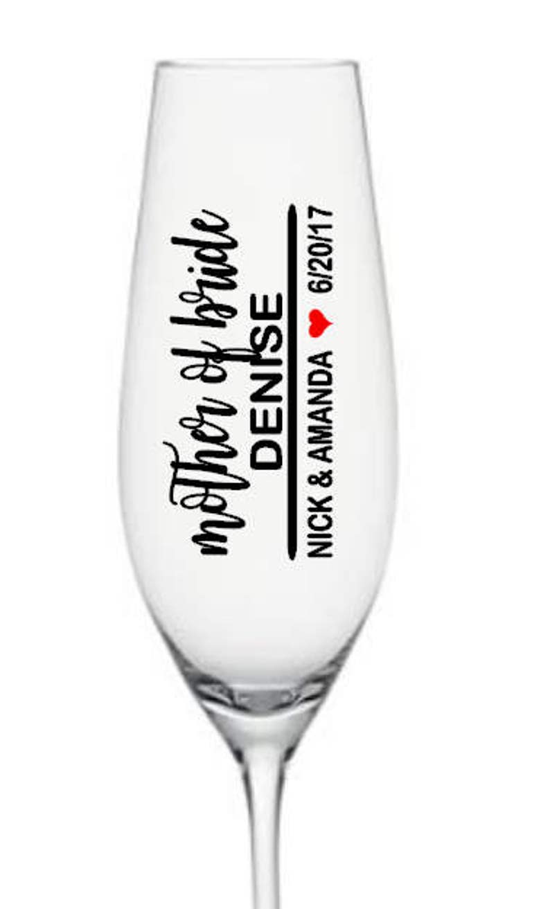 Personalized Champagne Glass Decals, Custom Wedding Champagne Glass ...