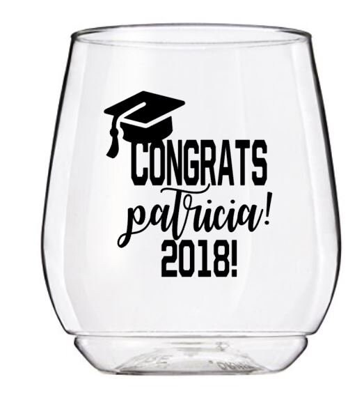 Personalized Graduation Party Cup Decal, Wine Glass or Beer Mug ...