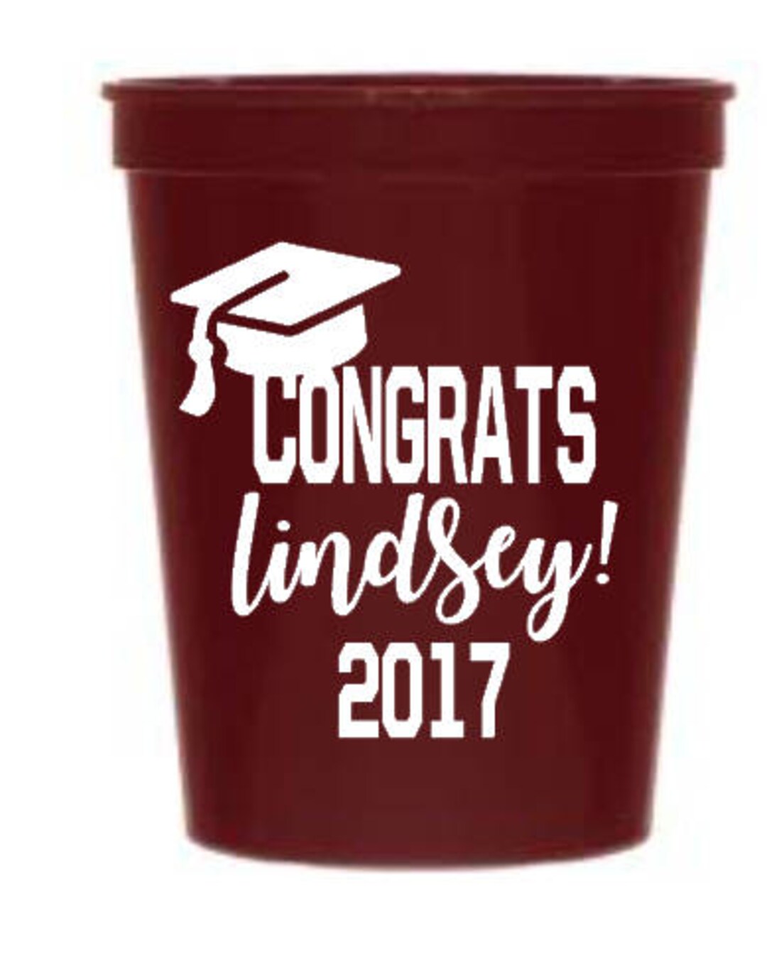 Personalized Graduation Party Cup Decal, Wine Glass or Beer Mug ...