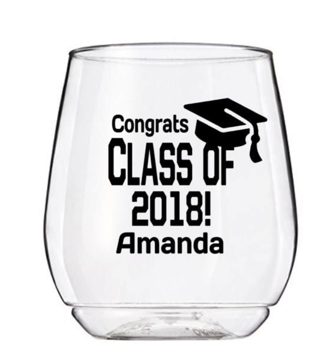 2018 Graduation Party Cup Decal, Personalized Graduation Wine Cup Decal ...