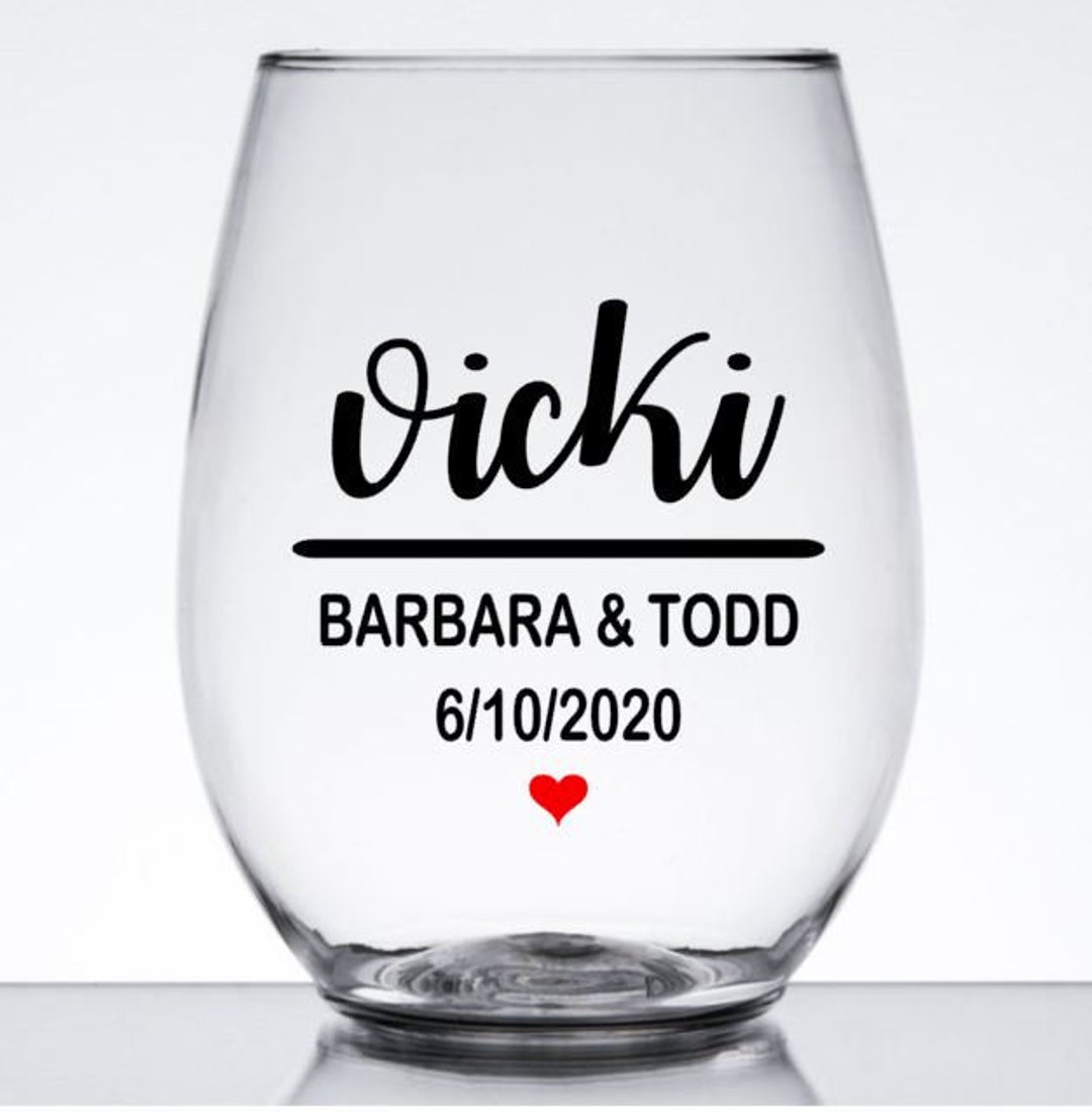 Wedding Party Wine Glass Decals,custom Bridal Party Decals, Vinyl Decal ...
