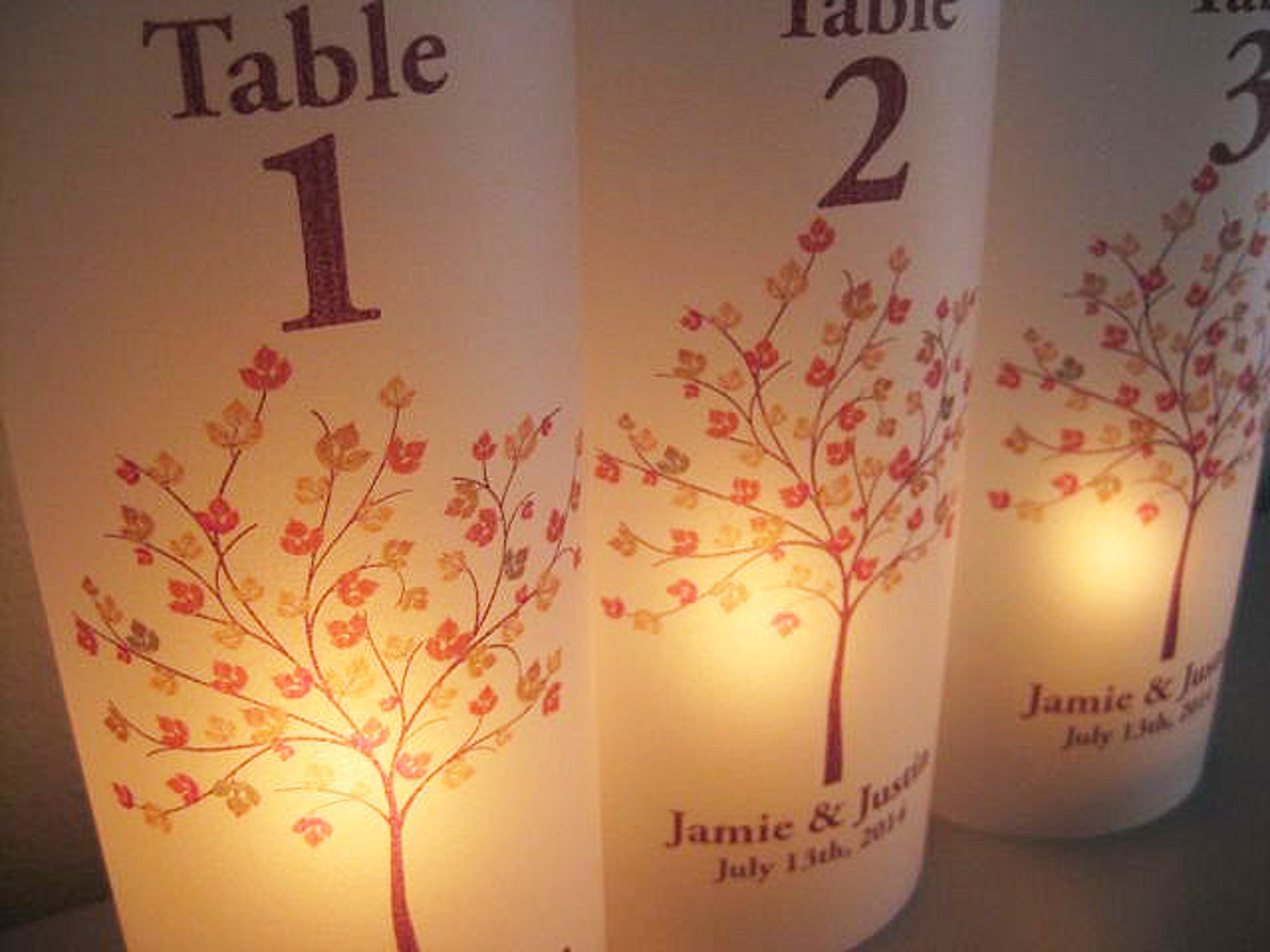 Wedding Table Number Luminaries Custom Wedding - Etsy