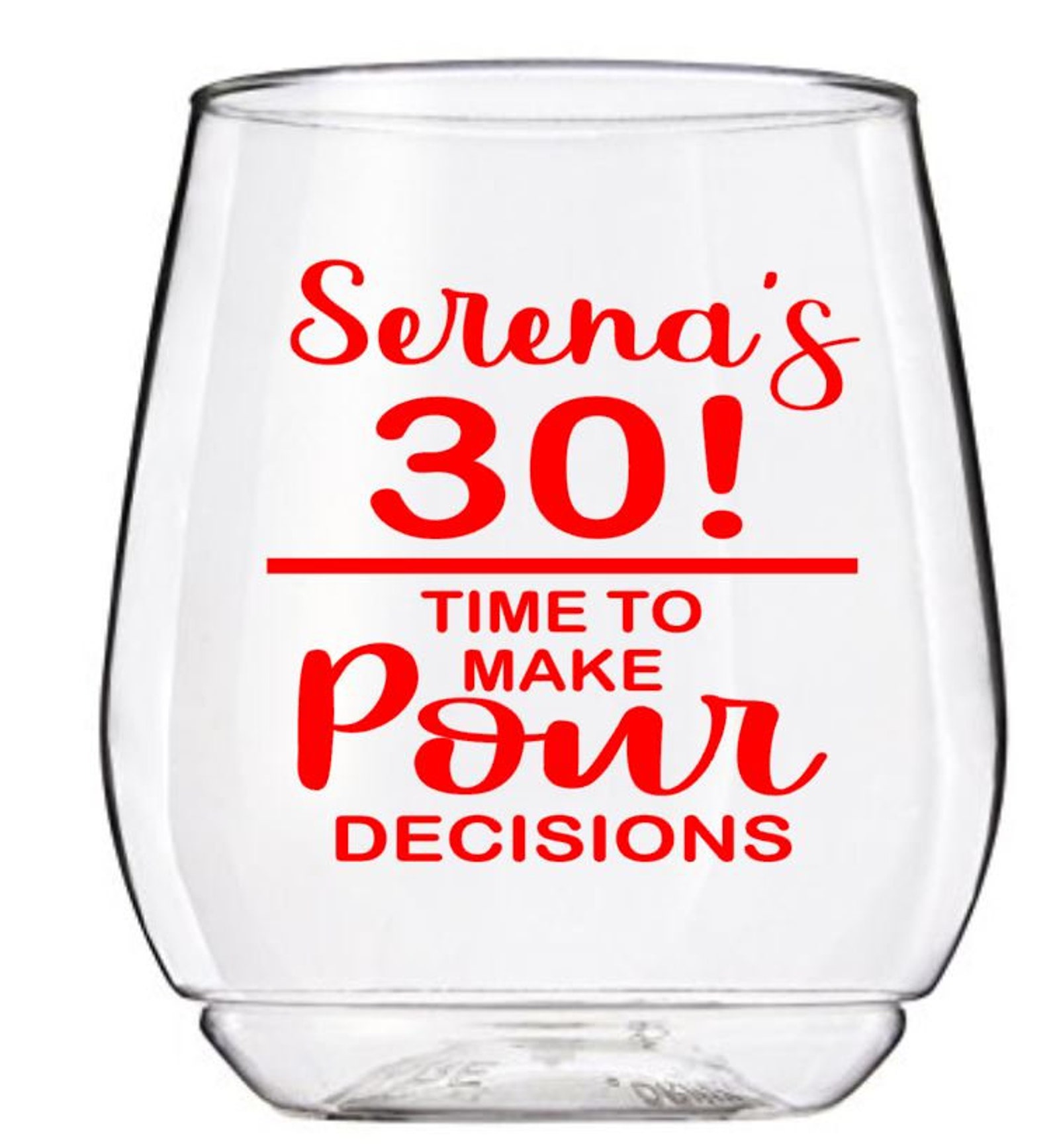 Personalized Birthday Wine Glass Decal Custom Birthday Wine Etsy