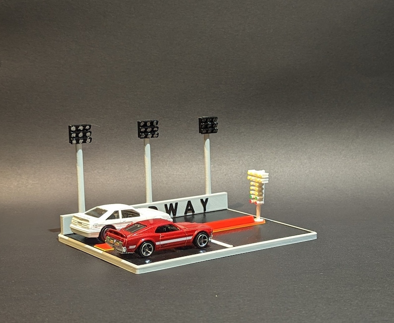 Miniature Drag Strip Diorama - Perfect for Hot Wheels and 1/64 Scale ...