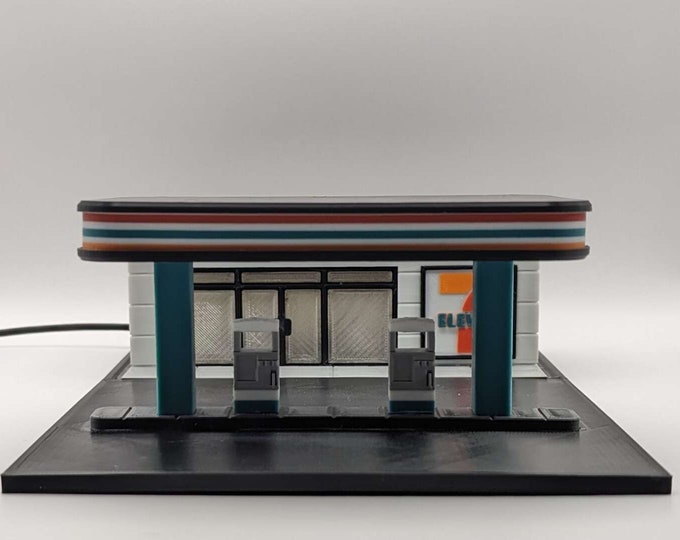 3D Printed 7/11 Convenience Store With Gas Pumps for Hot Wheels ...