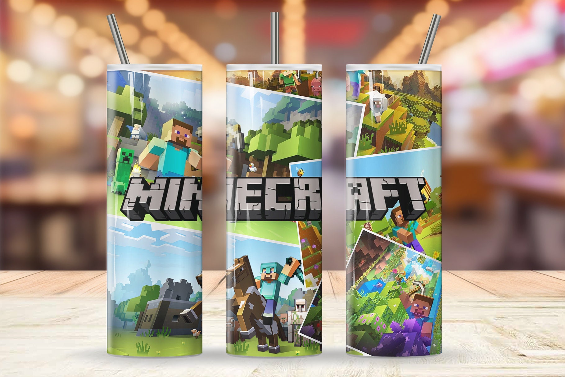 Digital Minecraft Tumbler Wrap 20oz Sublimation PNG SVG Download Gamer ...