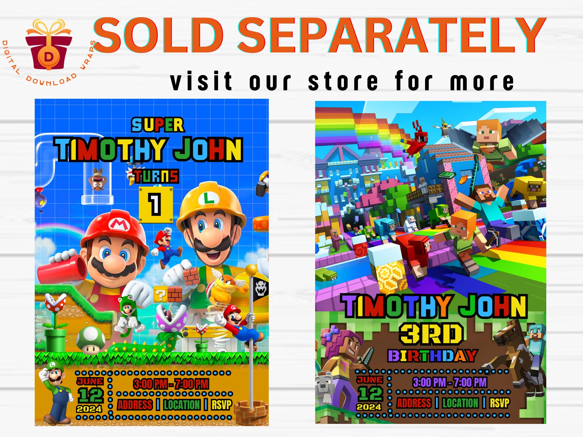 Minecrafter Invitation | Pool Party Editable Invitation, Summer ...