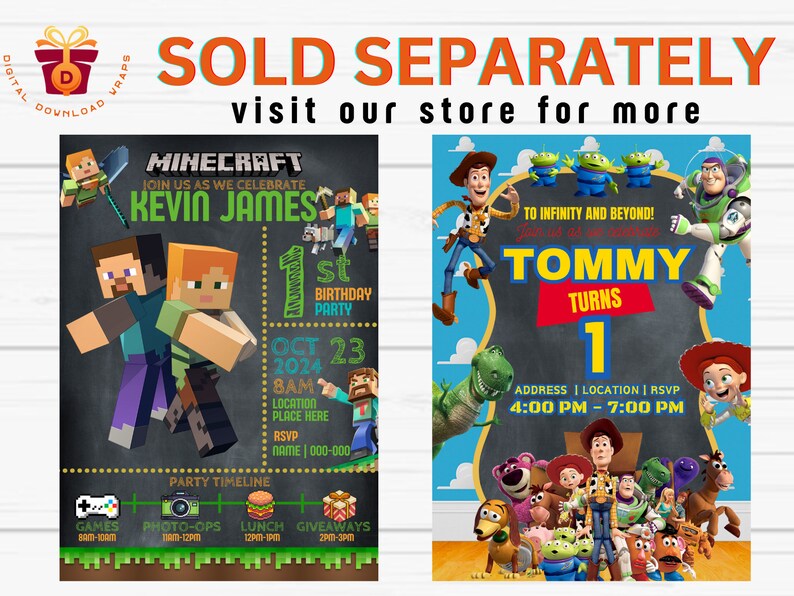 Editable Minecraft Birthday Invitation Minecrafter Birthday Invitations ...