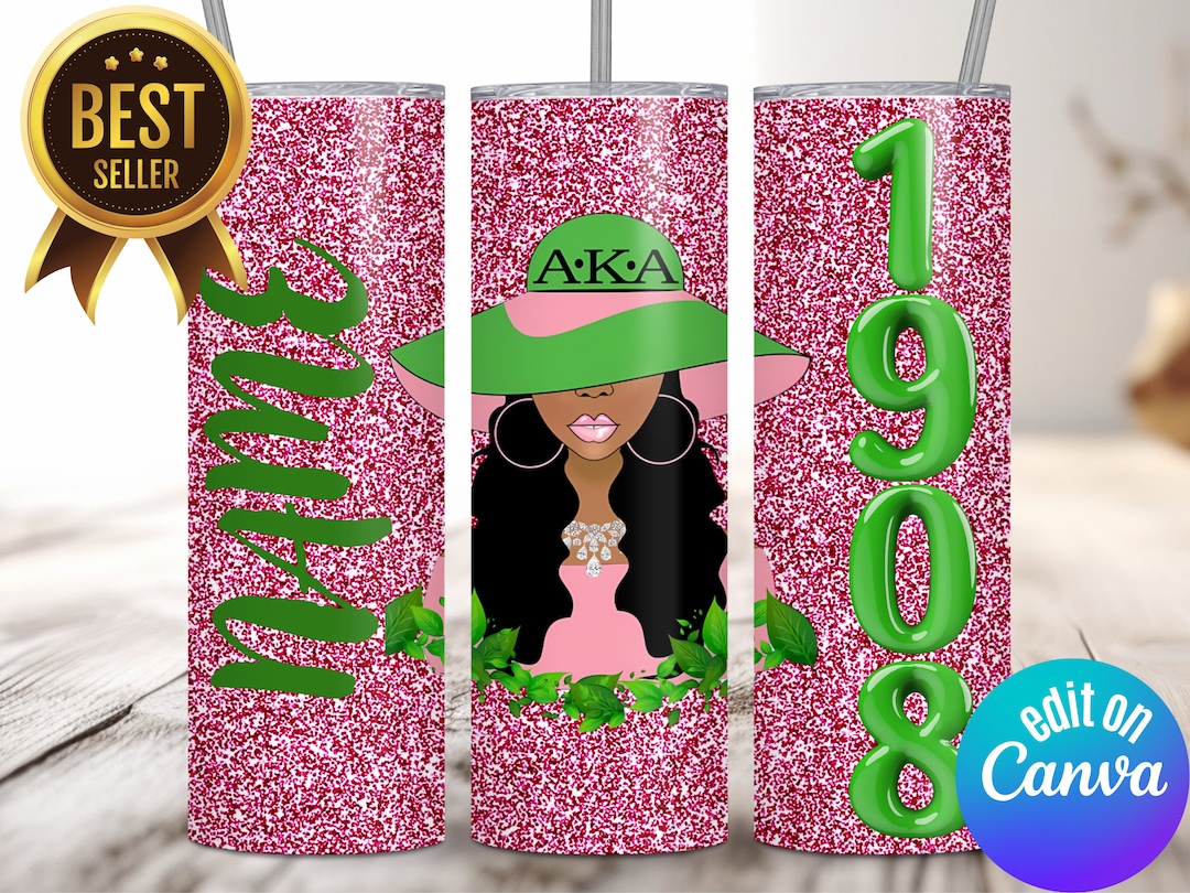 Personalized AKA Sorority Glitter Tumbler Wrap Png Svg - Alpha Kappa ...