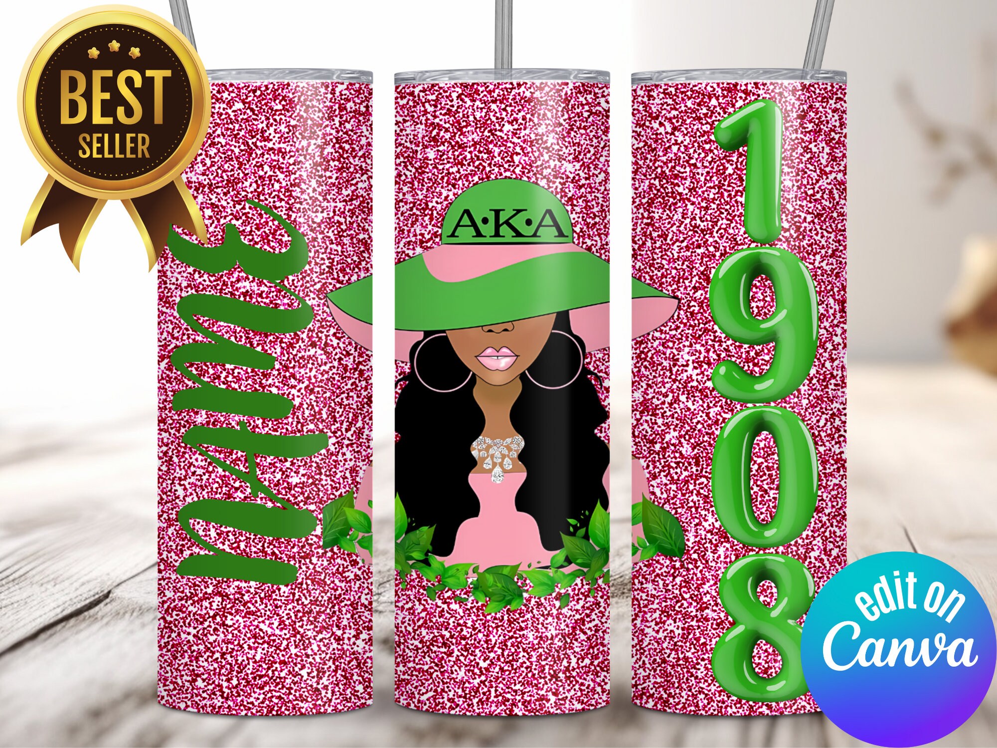 Personalized AKA Sorority Glitter Tumbler Wrap Png Svg - Alpha Kappa ...