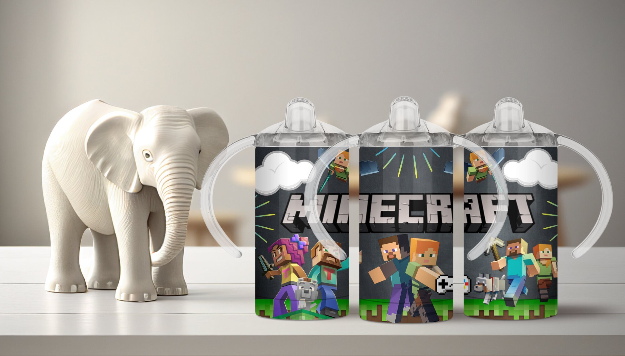 Minecraft 12oz Sippy Cup Kids Sublimation 12 Oz Tumbler Wrap PNG SVG ...