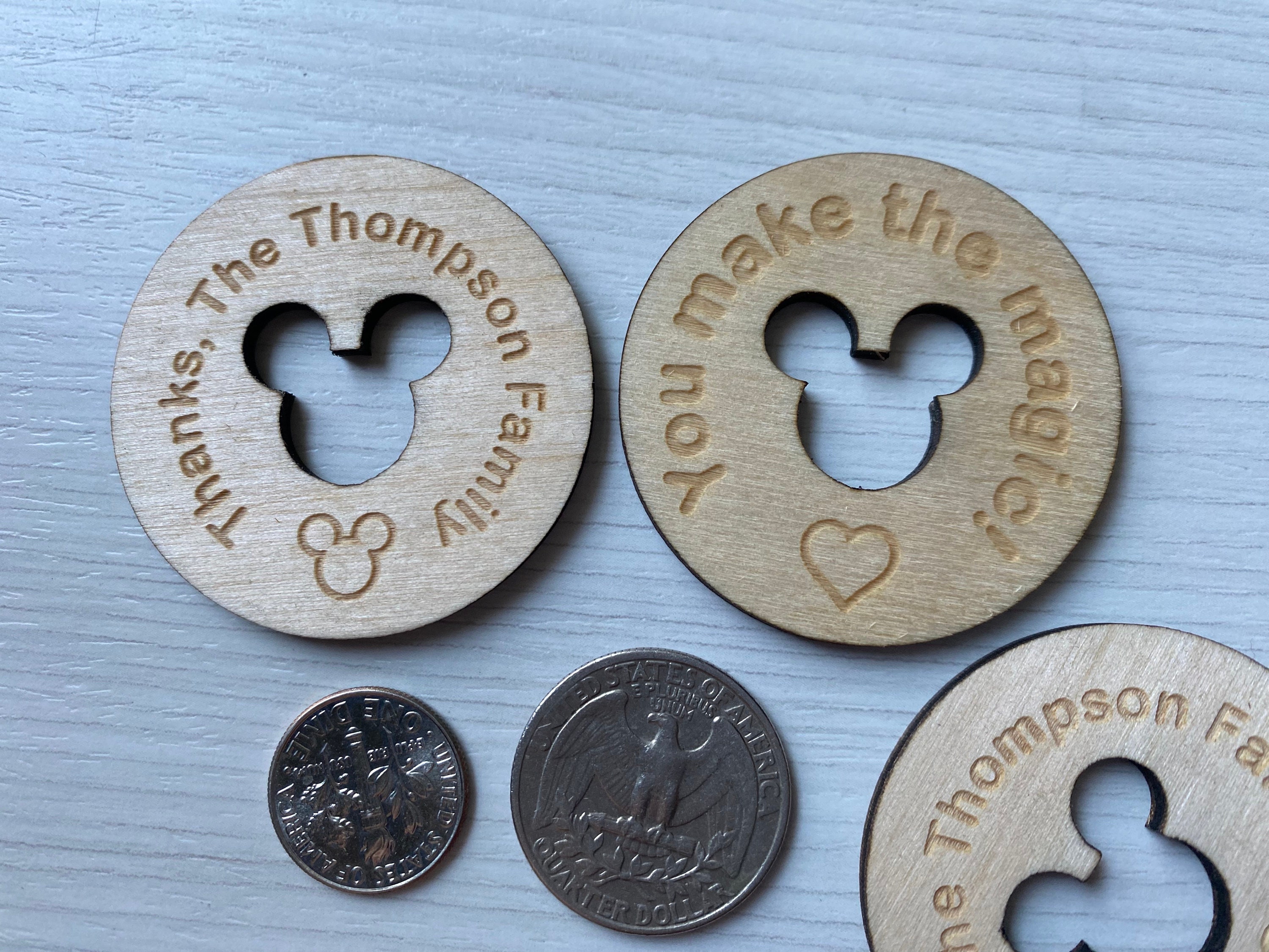 10 Cast Member Appreciation Tokens - Personalized Thank You Coins ...