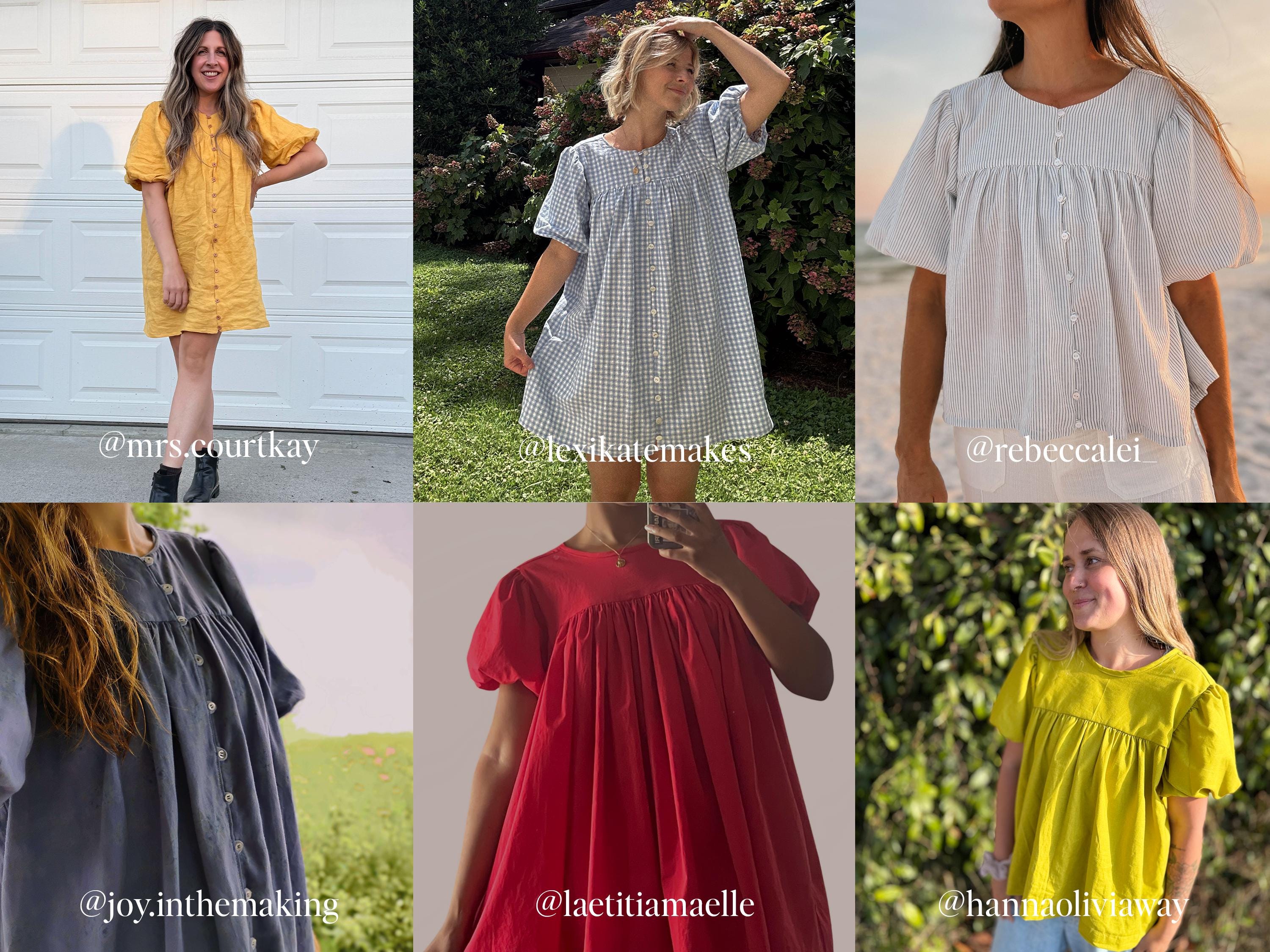 Clementine Sewing Pattern: Beginner-friendly Dress & Blouse (digital ...