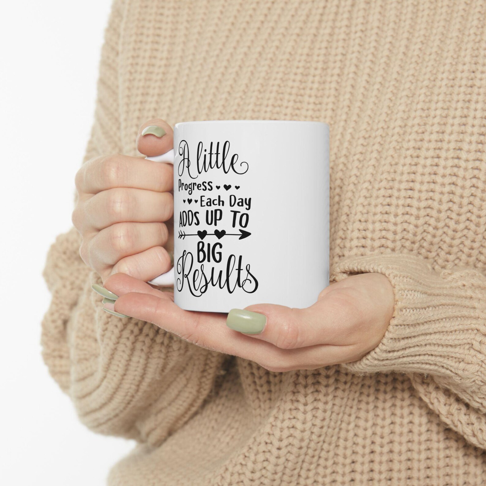 Progress Mug, Inspirational Quote Coffee Cup, Daily Motivation, Small ...