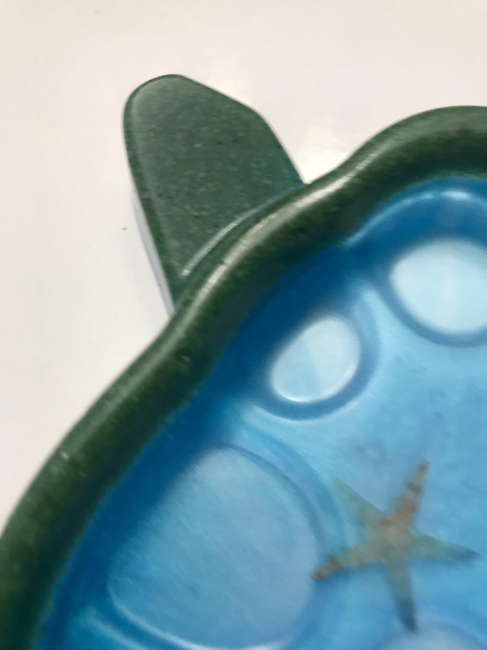 Ocean Seashell Beach Blue & Green Turtle Epoxy Resin Decorative Trinket ...
