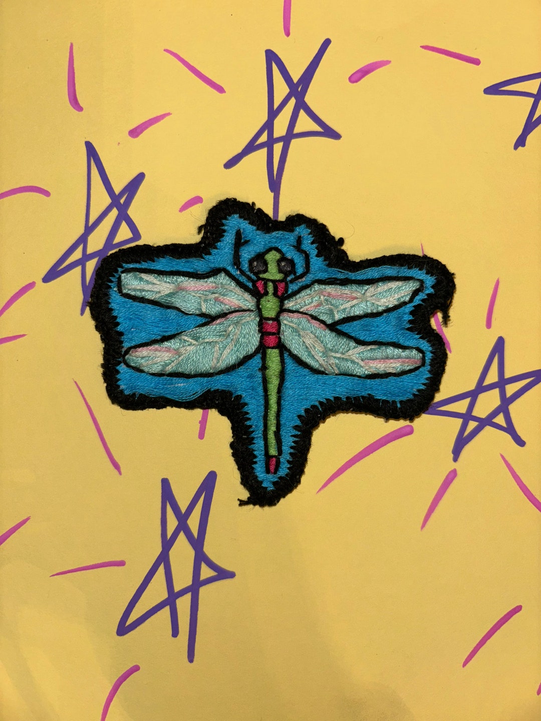 Dragonfly Embroidered Patch - Etsy