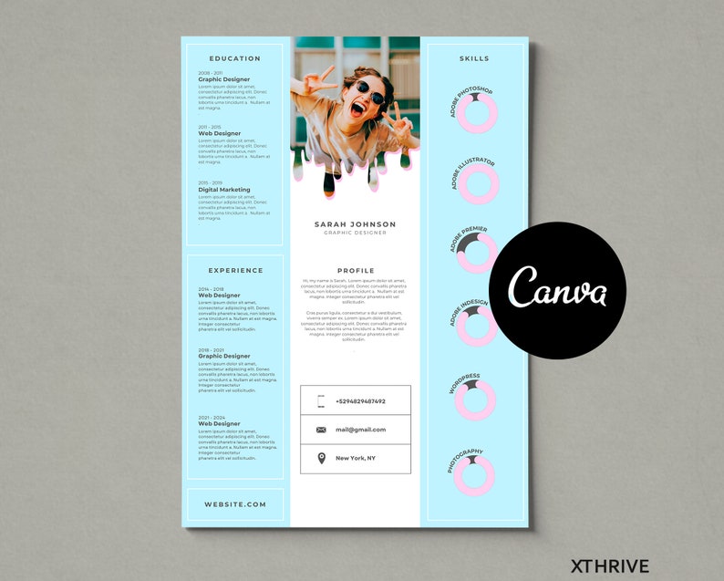 Canva Resume Template, Cv Template Canva, Creative Resume Canva ...