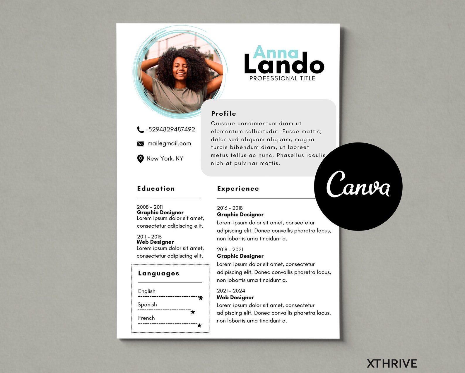 Canva Resume Template, Cv Template Canva, Creative Resume Canva ...