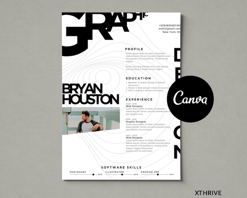 Canva Resume Template, Cv Template Canva, Creative Resume Canva ...