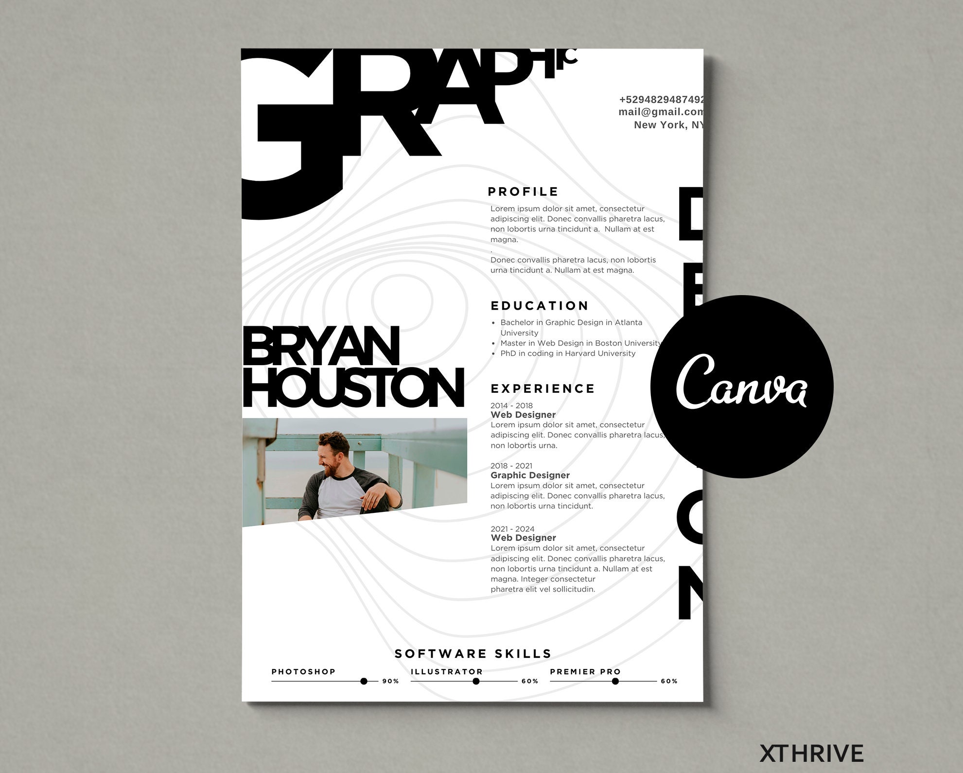 Canva Resume Template, Cv Template Canva, Creative Resume Canva ...