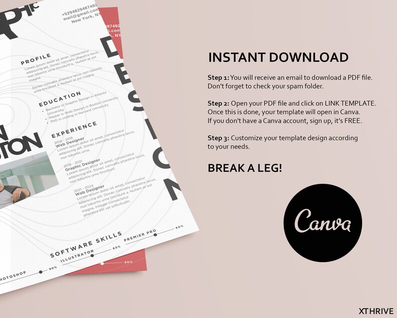 Canva Resume Template, Cv Template Canva, Creative Resume Canva ...