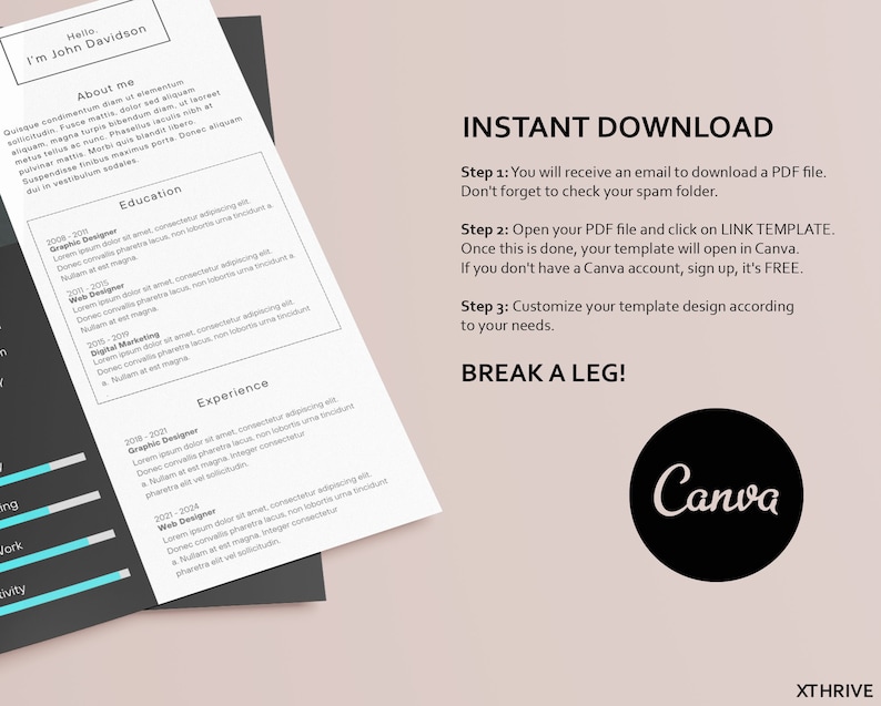 Canva Resume Template, Cv Template Canva, Creative Resume Canva ...