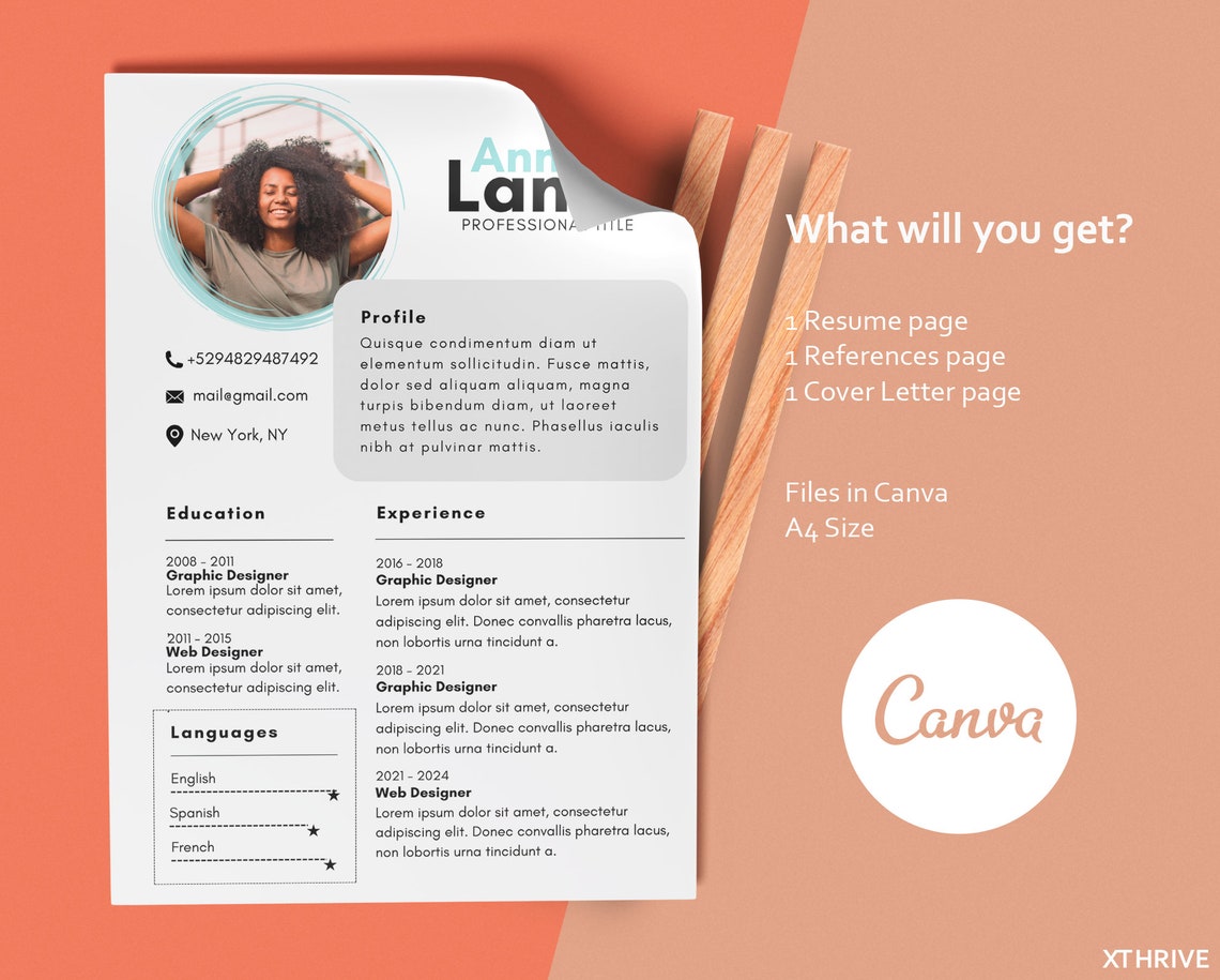 Canva Resume Template, Cv Template Canva, Creative Resume Canva ...