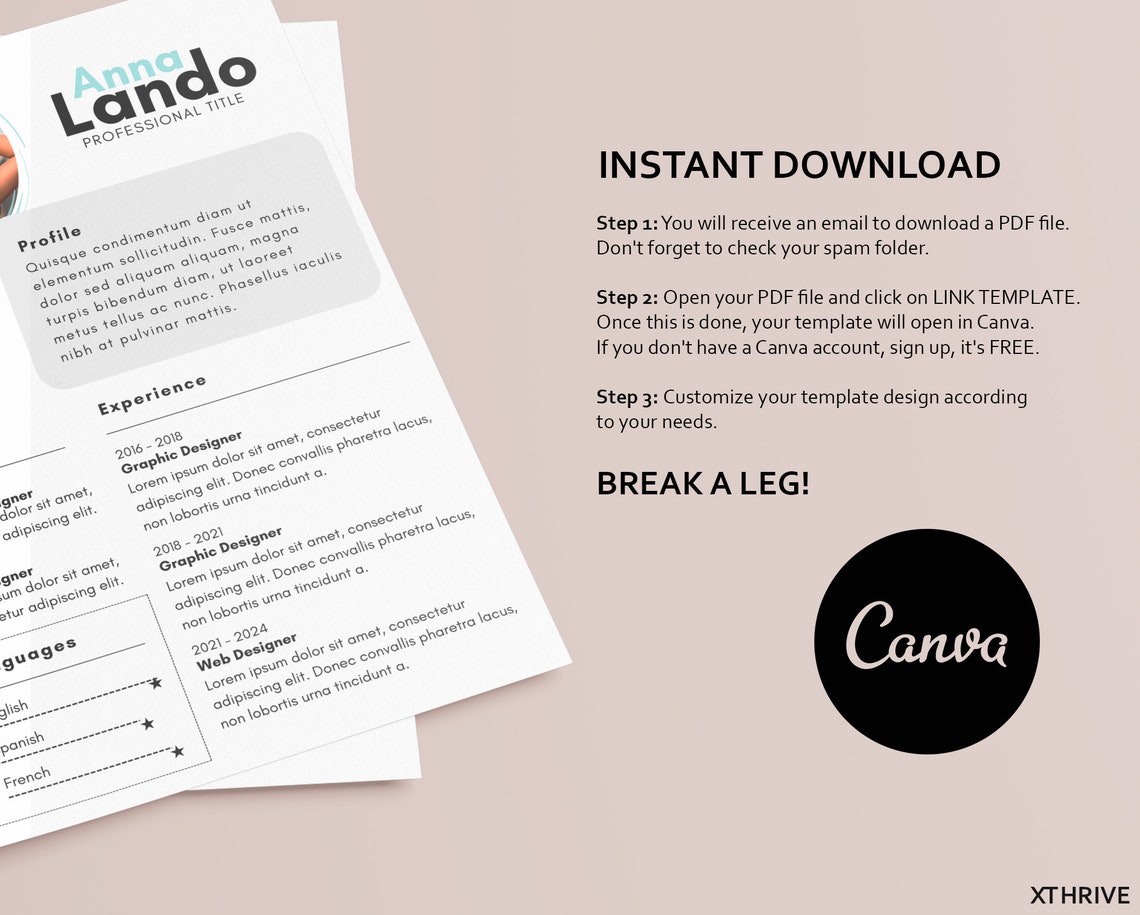 Canva Resume Template, Cv Template Canva, Creative Resume Canva ...